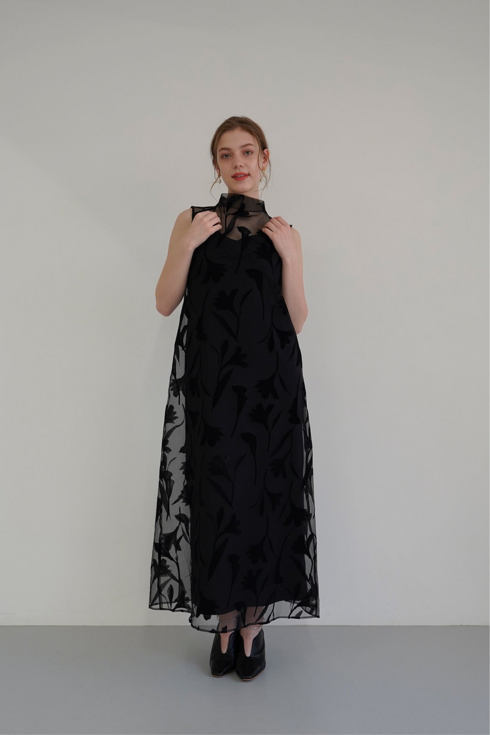 sheer flower one-piece – Acka online store